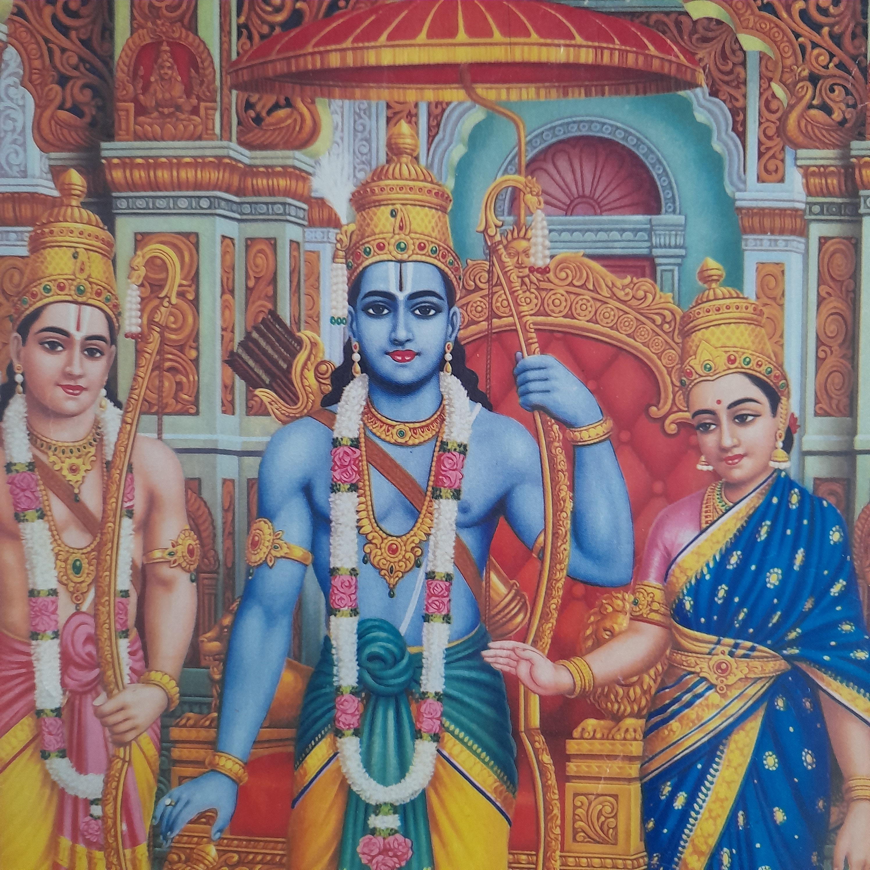 Vintage Hindu God Poster From 1950s of Ramdarbar God Poster | Etsy ...