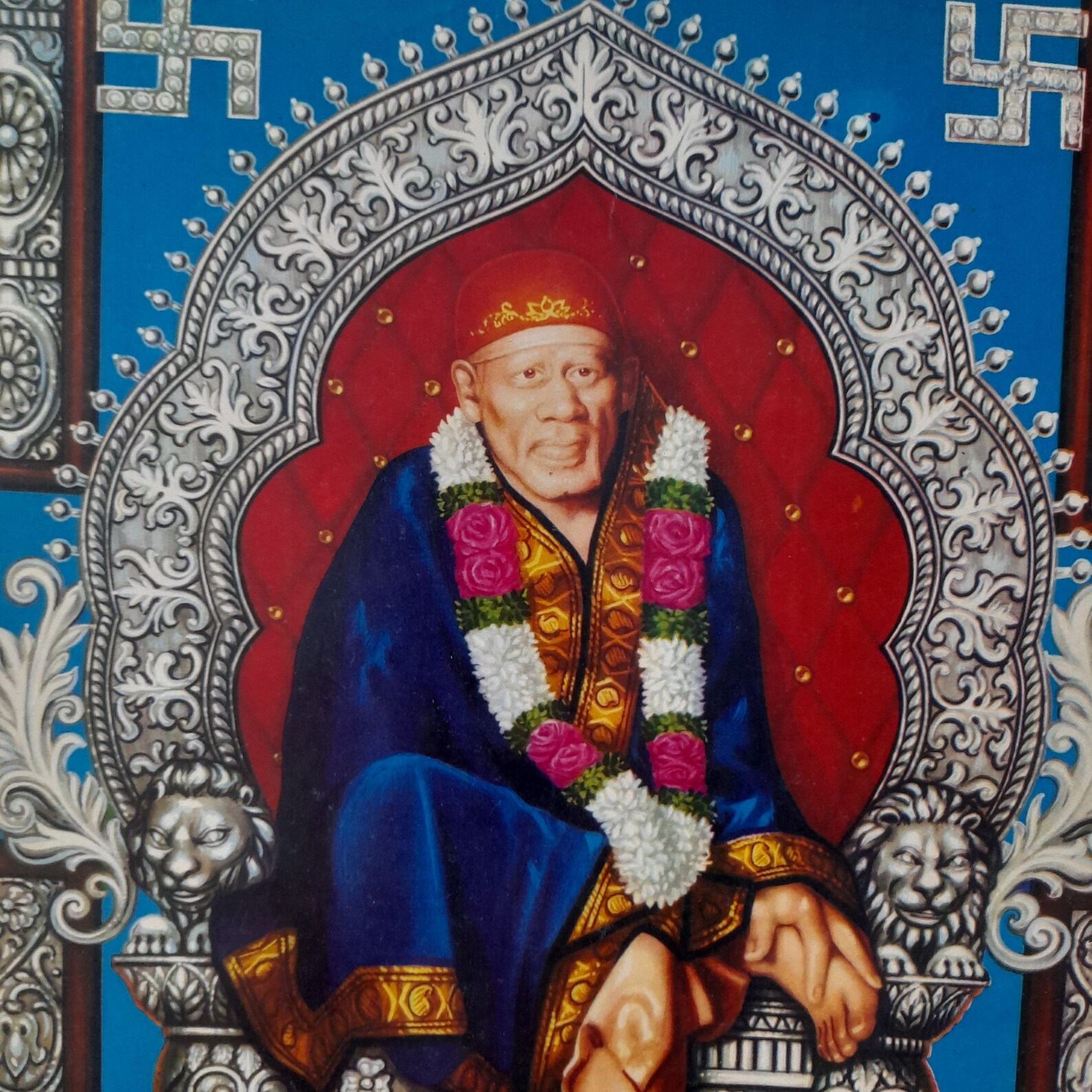 Antique Hindu God Poster from 1980s of Sai Baba of Shirdi God | Etsy