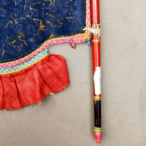 Vintage Indian Hand Fan Made of Wood and Fabric Decorated With - Etsy