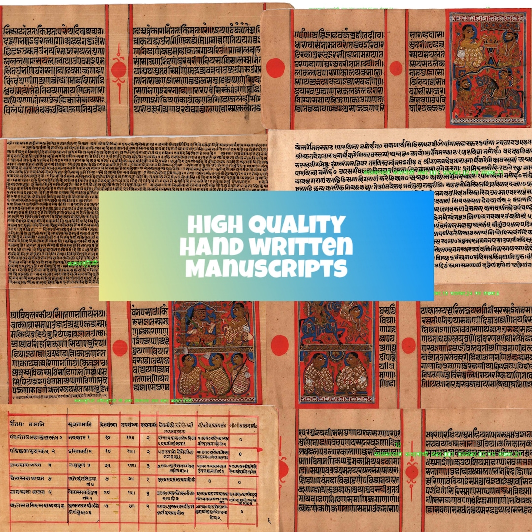 18 High Resolution Hand Written Manuscript Pages Digital Downloadable ...