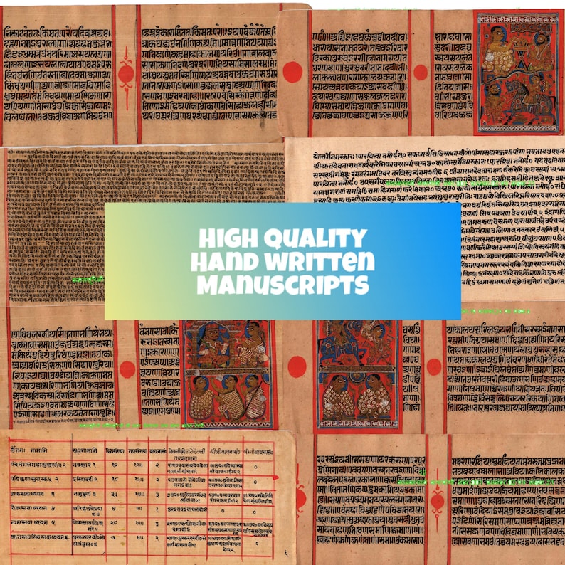 18 High Resolution Hand Written Manuscript Pages Digital Downloadable ...