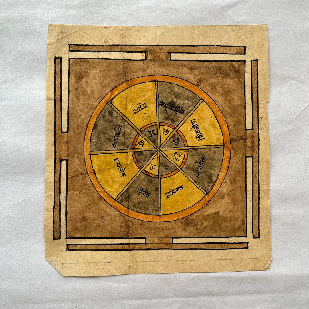 Vintage Tantra Yantra Painting ,painted With Natural Colors on Paper ...