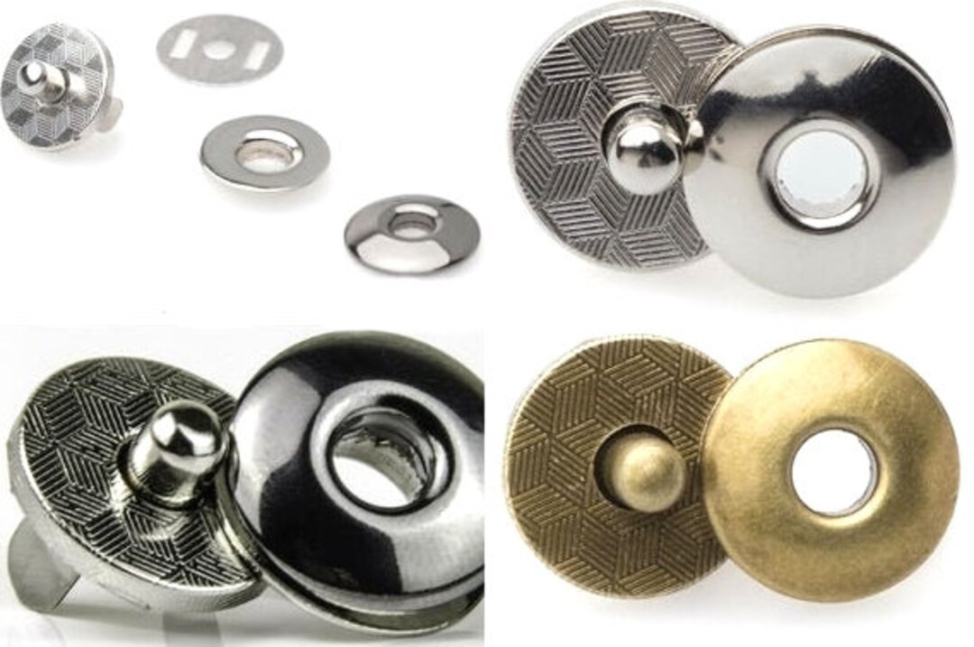 3pcs Round Magnetic Snap 5/8 Inch 17mm Purse Bag Wallet Button Clasp ...