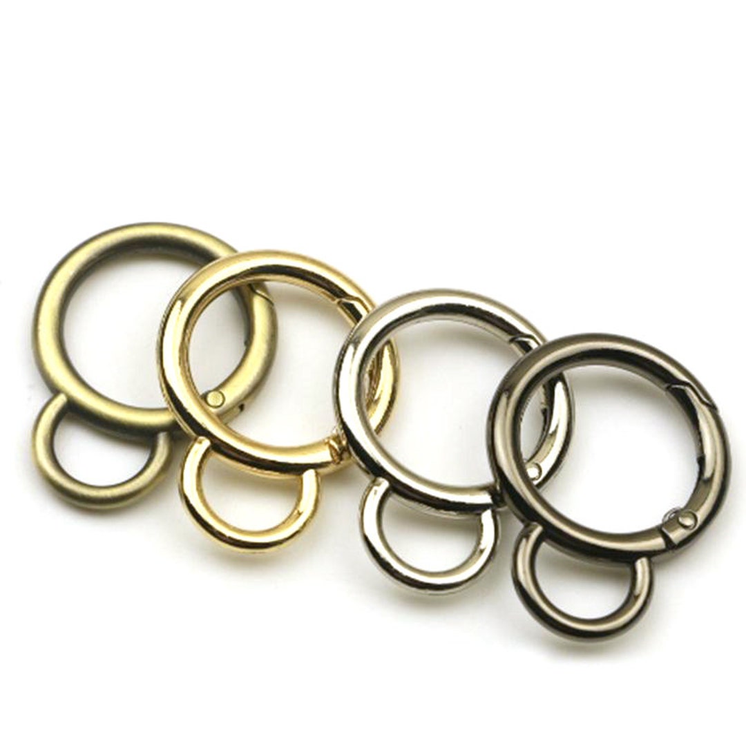 2pcs Fixed Round Spring Ring Snaps 1 Inch 25mm Push Gate Hooks Metal ...