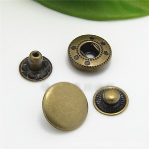 25pcs Spring Snap Rivet Button 12.5mm 1/2 Inch 20L 633 Metal Round S ...