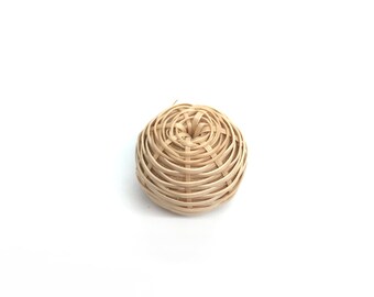 Handwoven Rattan Earrings Ball Shaped Rattan Pendant - Etsy