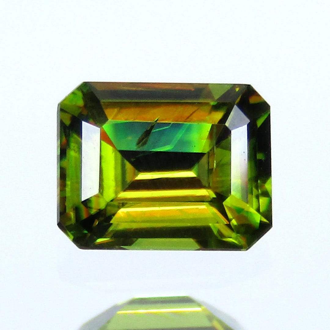0.53 Cts Natural Chrome Sphene Titanite Emerald Shape Loose Gemstone - Etsy