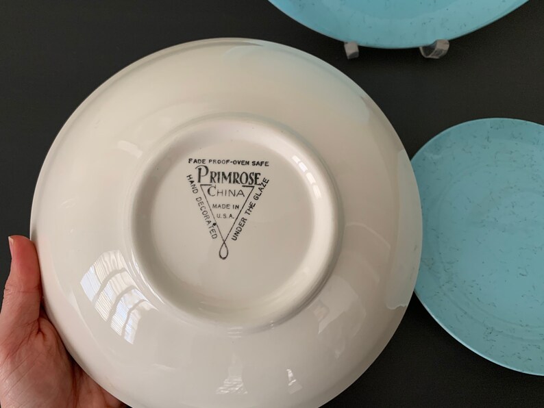 Vintage Aqua Primrose China Set, Hand Decorated, Made in USA - Etsy