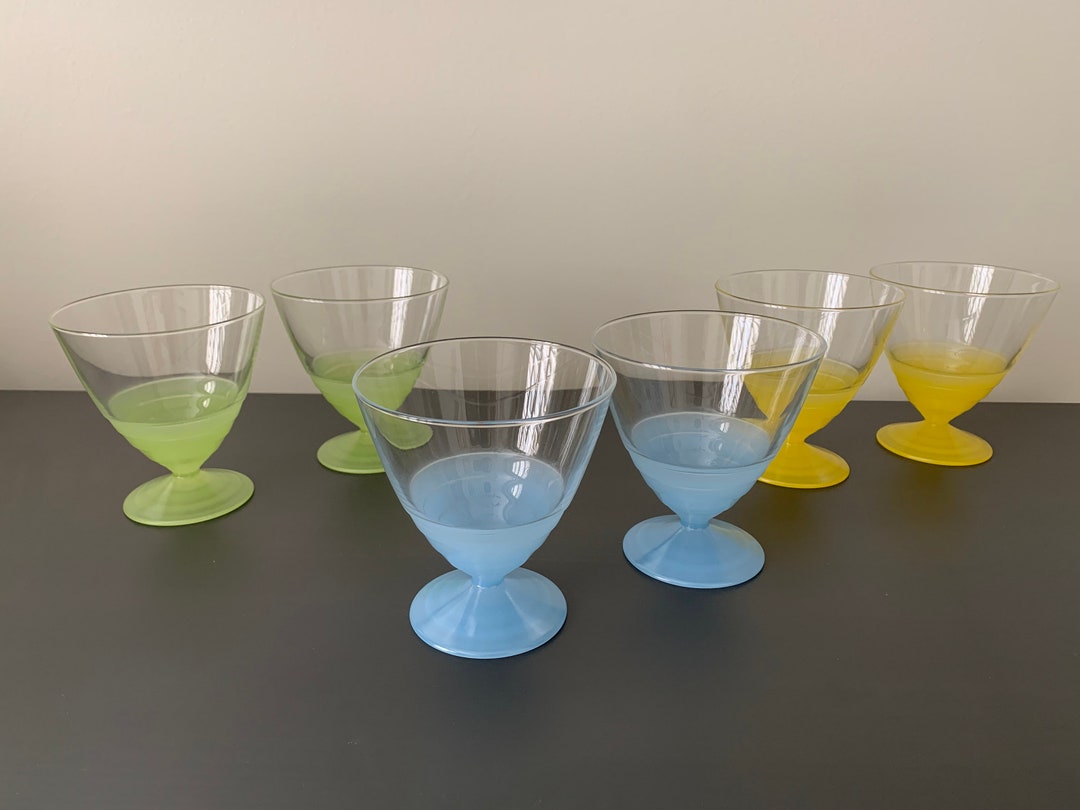 Vintage ARC Pastel Sherbet Cups, Set of Six - Etsy