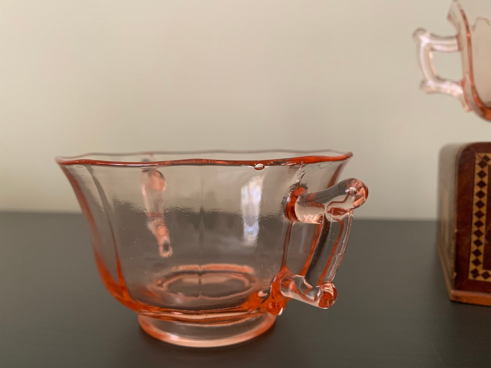 Vintage Cambridge Pink Depression Glass Decagon Creamer and Sugar Bowl ...