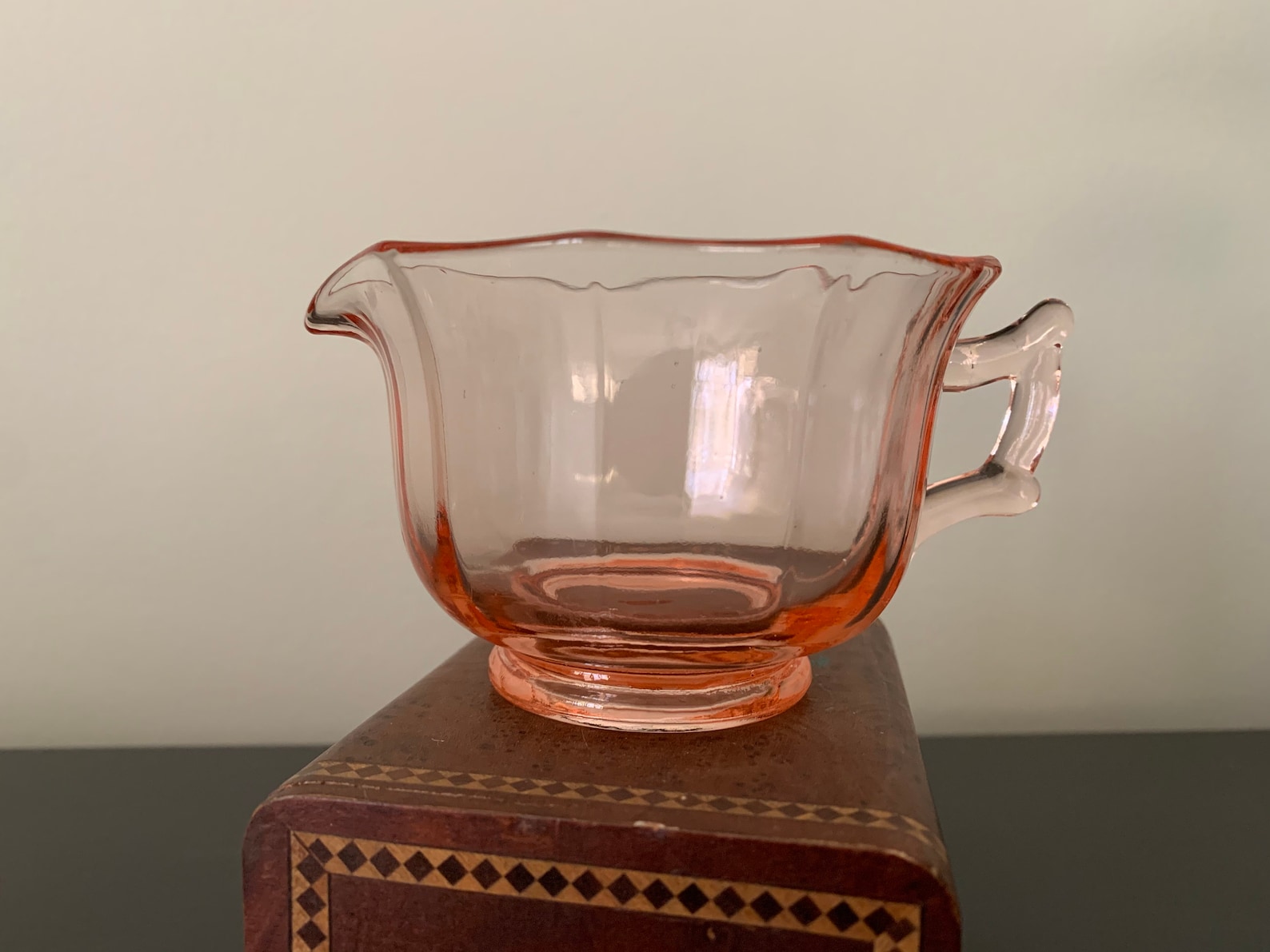 Vintage Cambridge Pink Depression Glass Decagon Creamer and Sugar Bowl ...