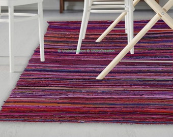 Indian Handmade Reversible Chindi Rag Runner Rug Vintage | Etsy