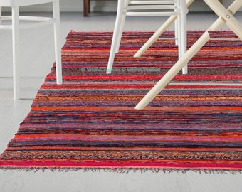 Indian Handmade Reversible Chindi Rag Runner Rug Vintage | Etsy