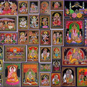 India Hindu Gods/goddess Wall Decor Cotton Printed Devotional Religious ...