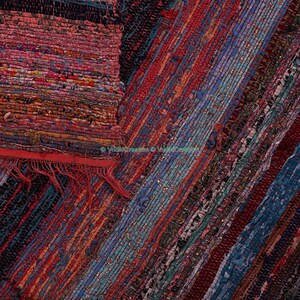 Indian Cotton Vintage Handmade Chindi Rag Runner Red Rug - Etsy