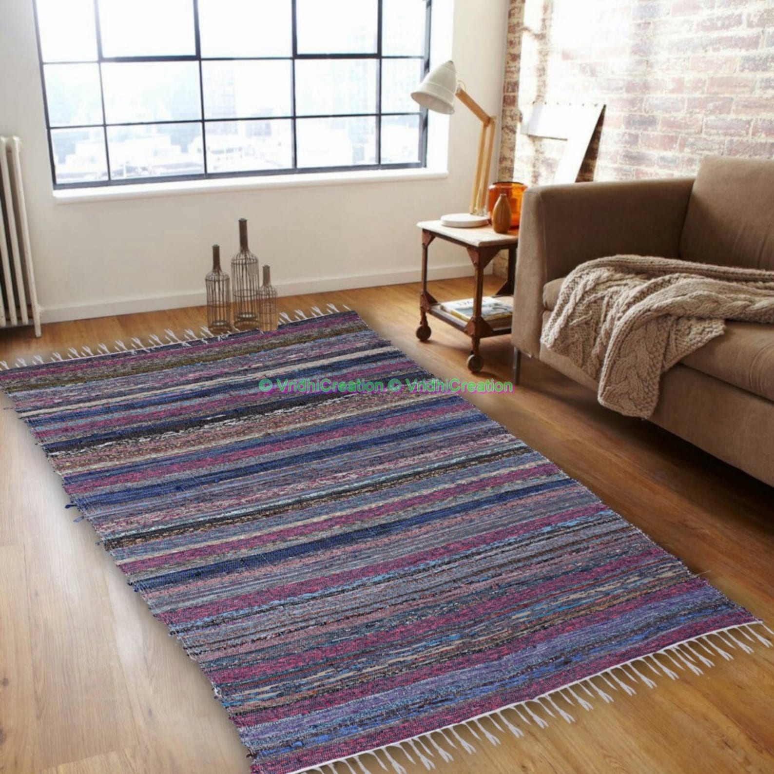 Indian Cotton Vintage Handmade Reversible Chindi Rag Runner - Etsy