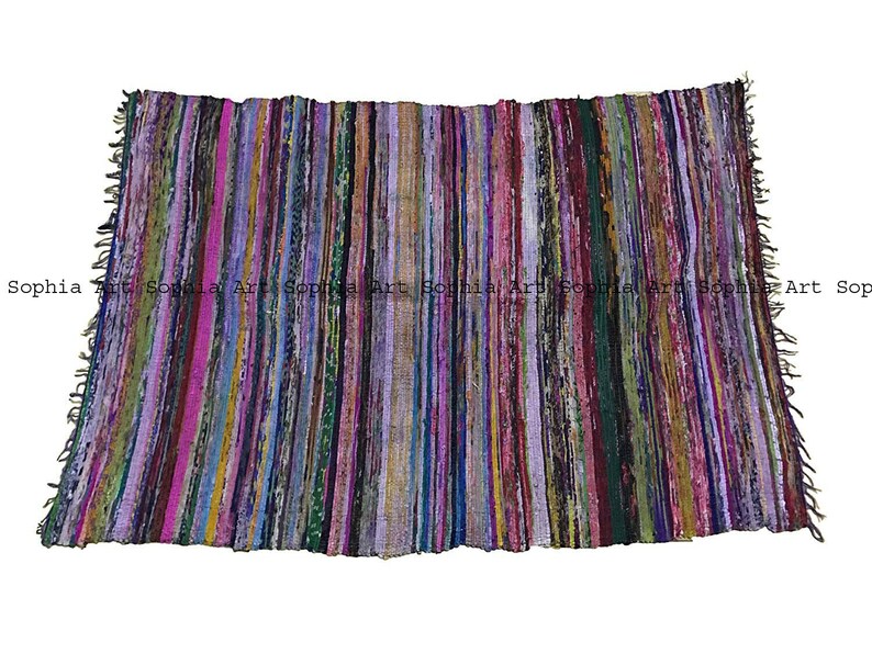 Indian Handmade Reversible Chindi Rag Runner Rug Vintage | Etsy