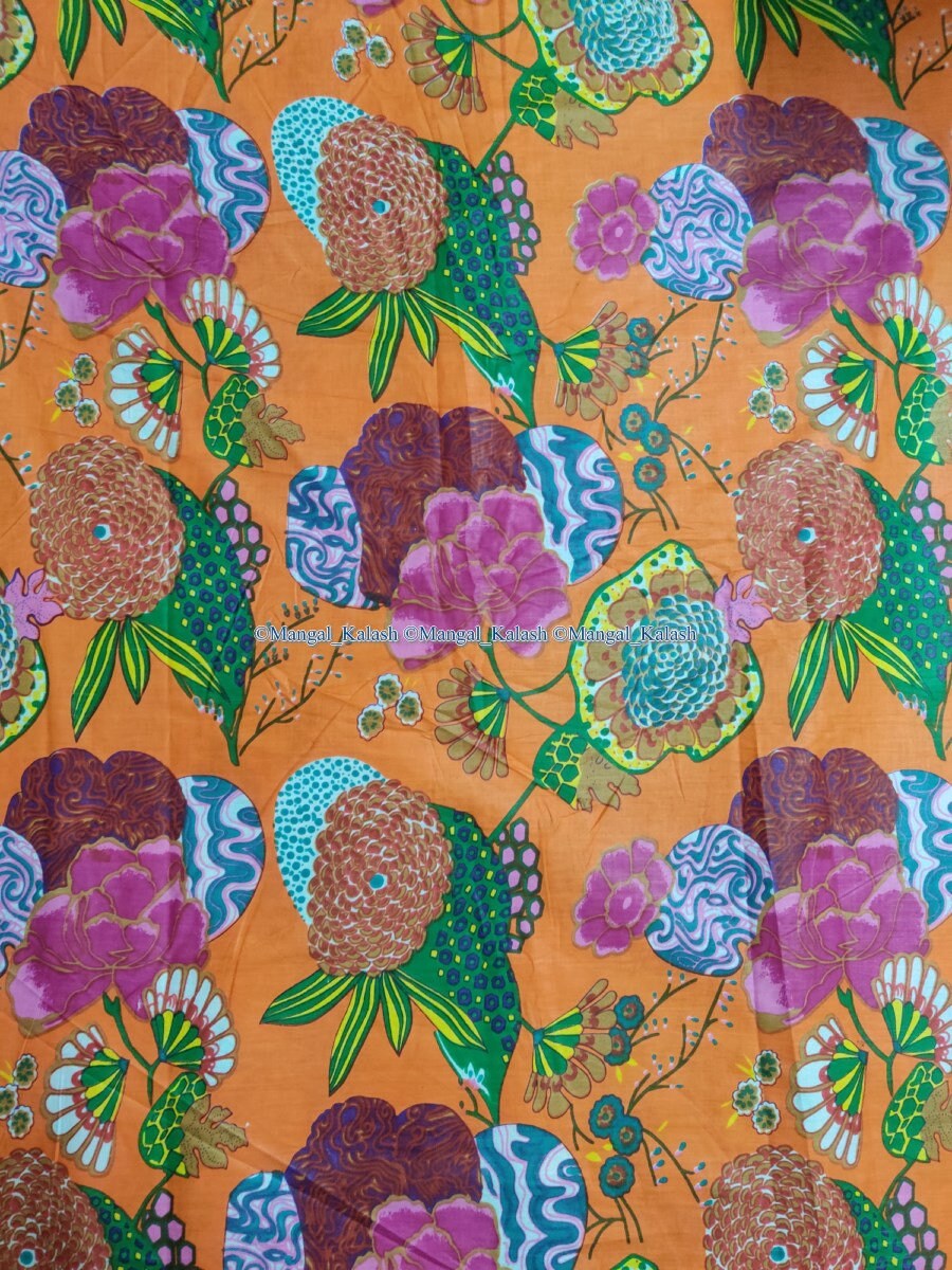 Sanganeri Dressmaking Print Hand Natural Cotton Handmade | Etsy