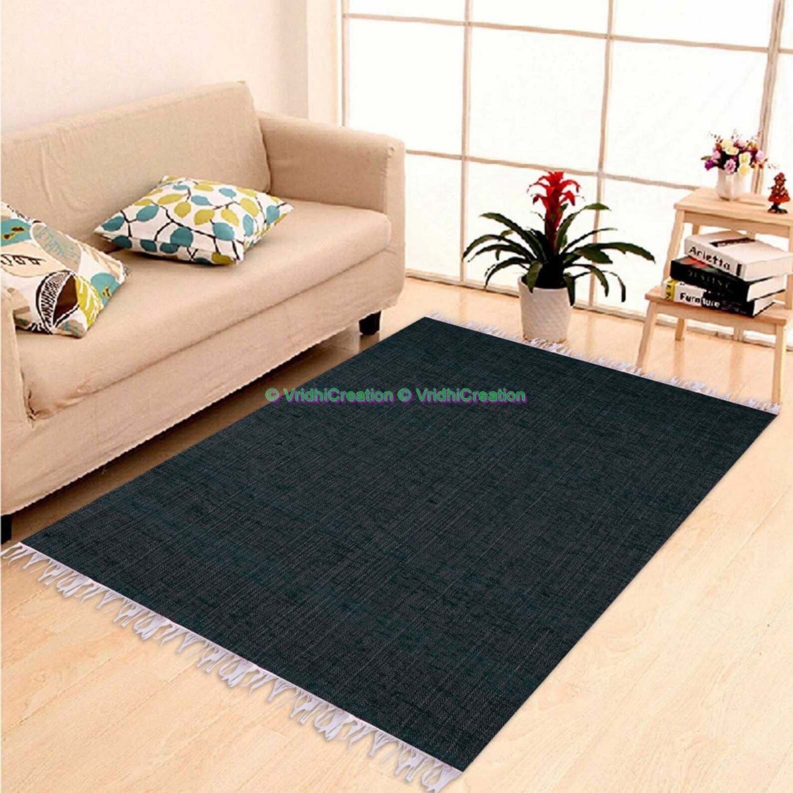 Handmade Chindi Rag Vintage Rug Reversible Runner Green Yoga - Etsy