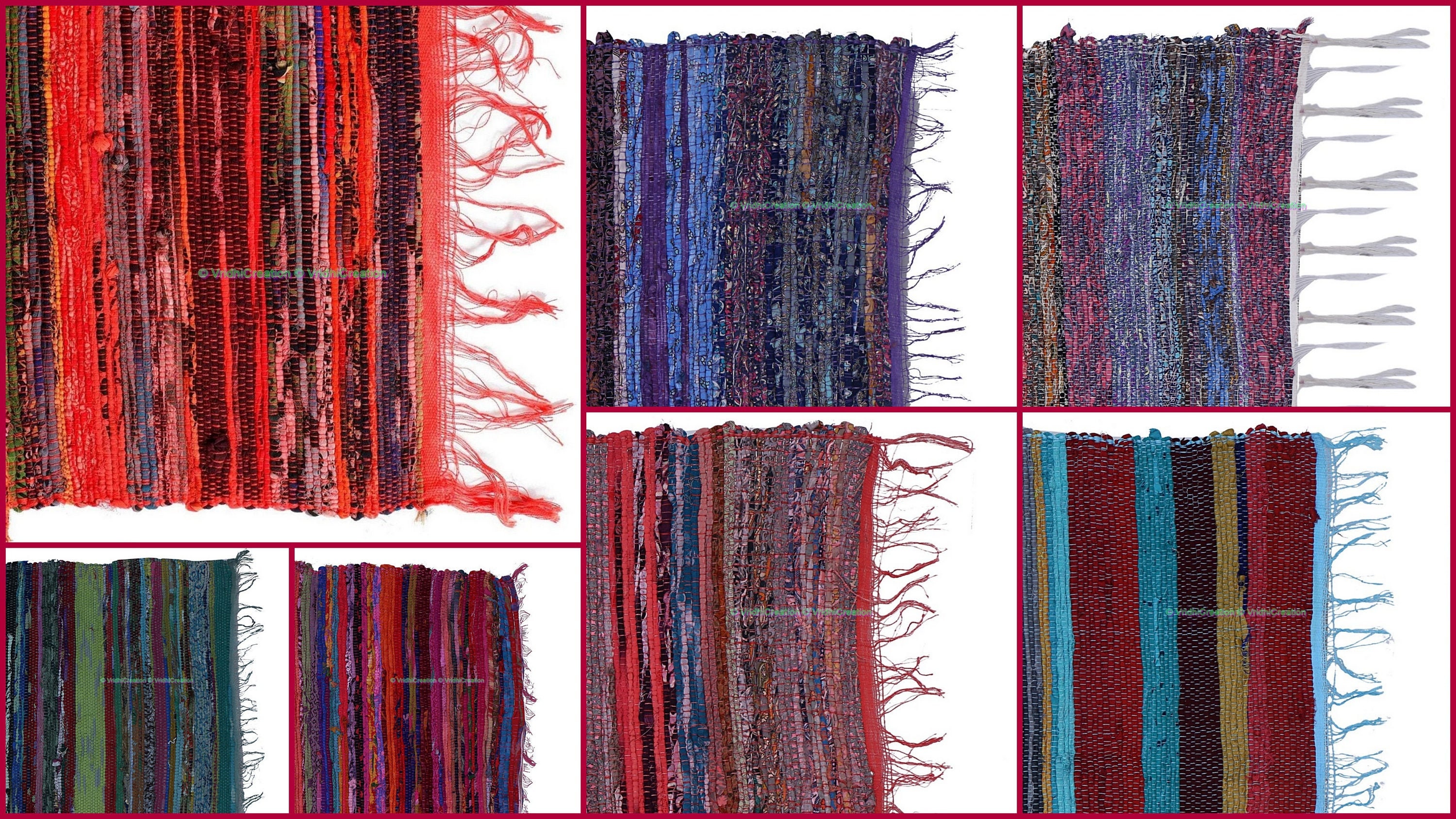 Indian Handmade Reversible Chindi Rag Runner Rug Vintage | Etsy