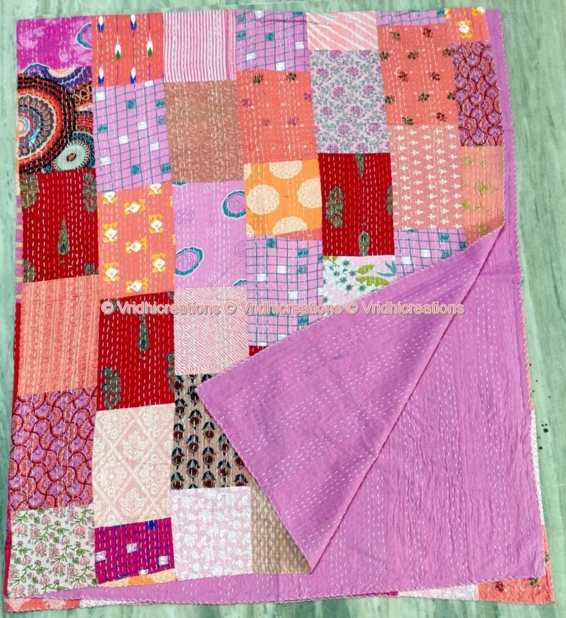 Handmade Block Print Patch Work Kantha Hippie Ethnic Queen | Etsy