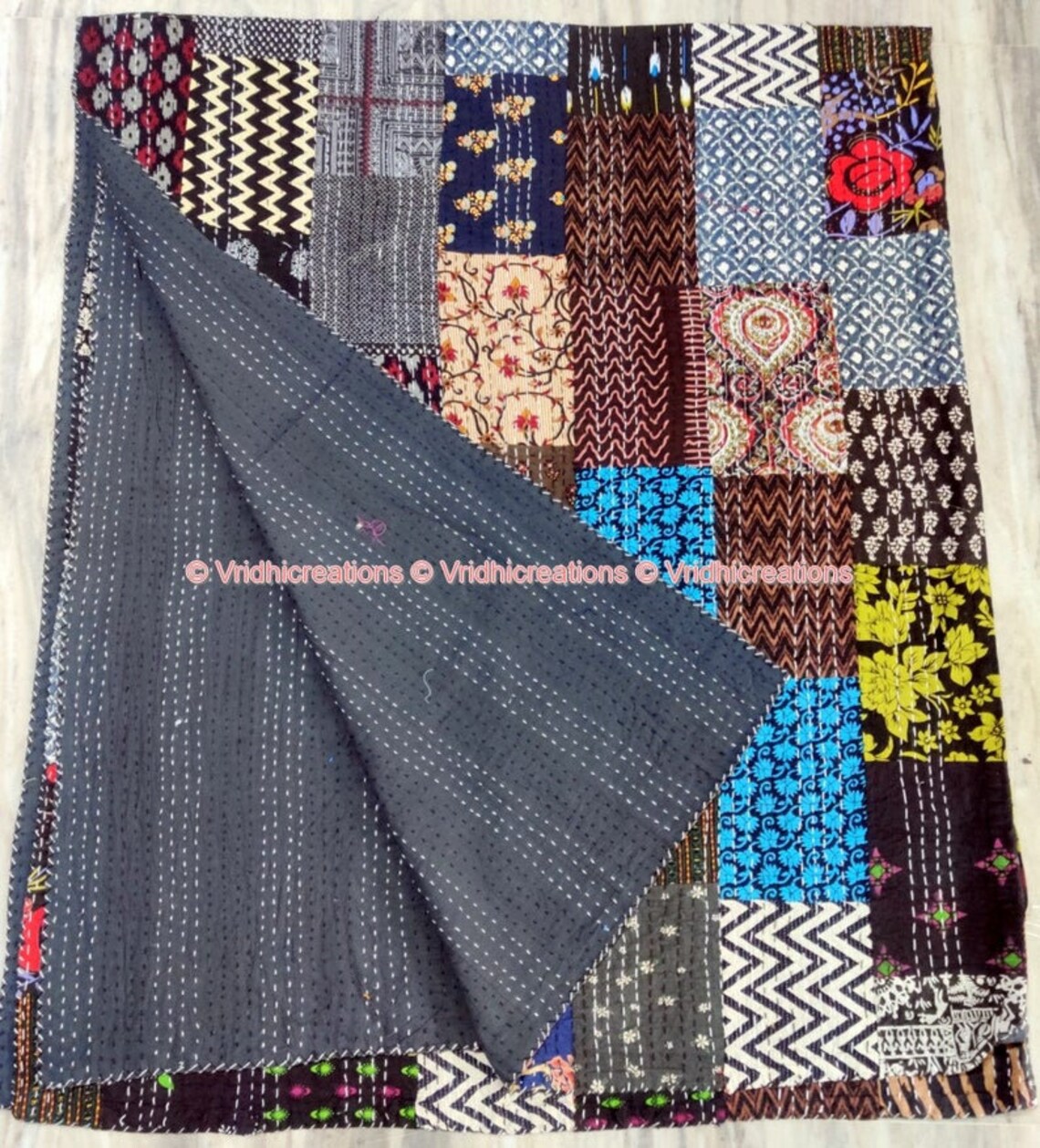 Handmade Block Print Patch Work Kantha Hippie Ethnic Queen | Etsy