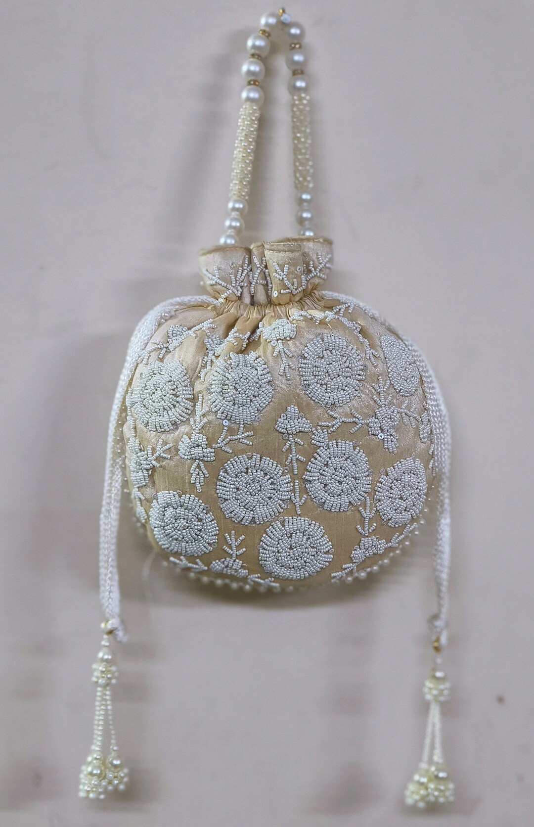 Indian Handmade Pearl Sling Potli Bag for Stylish Women & Girls ...