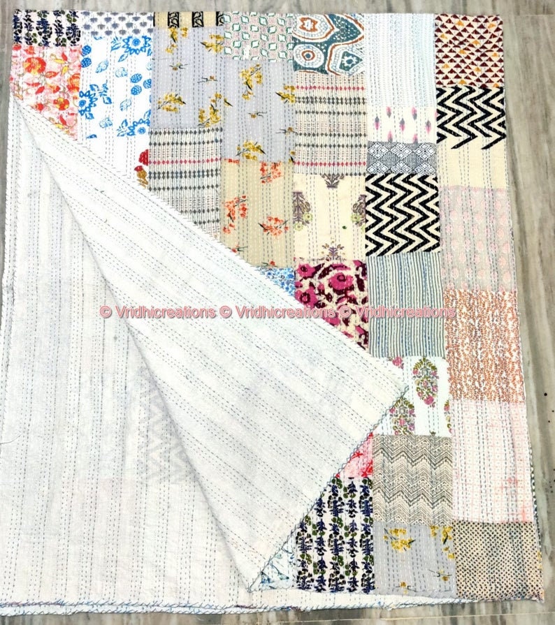 Handmade Block Print Patch Work Kantha Hippie Ethnic Queen | Etsy