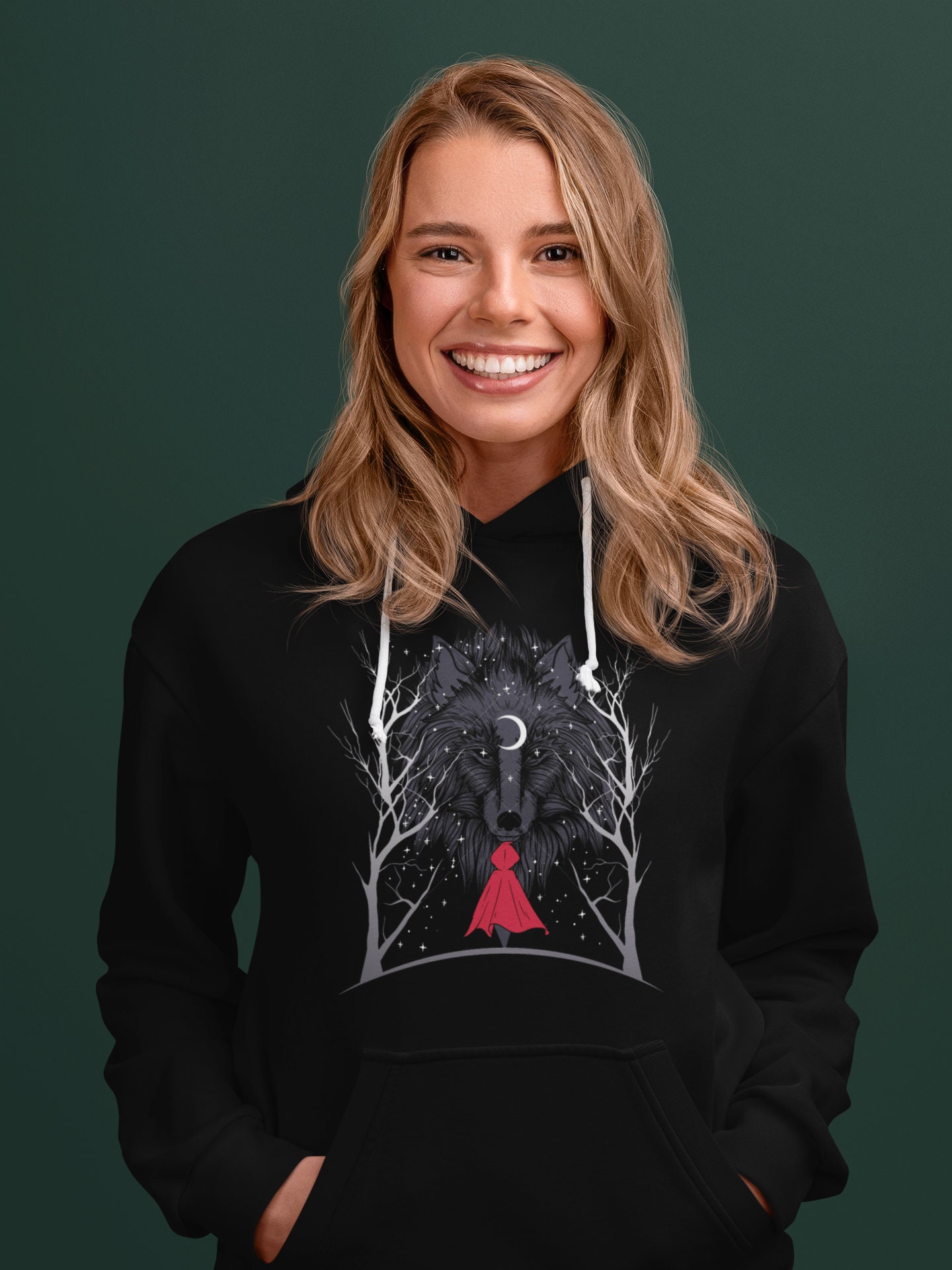 Little Red Riding Hood Hoodie UNISEX the Big Bad Wolf Graphic - Etsy