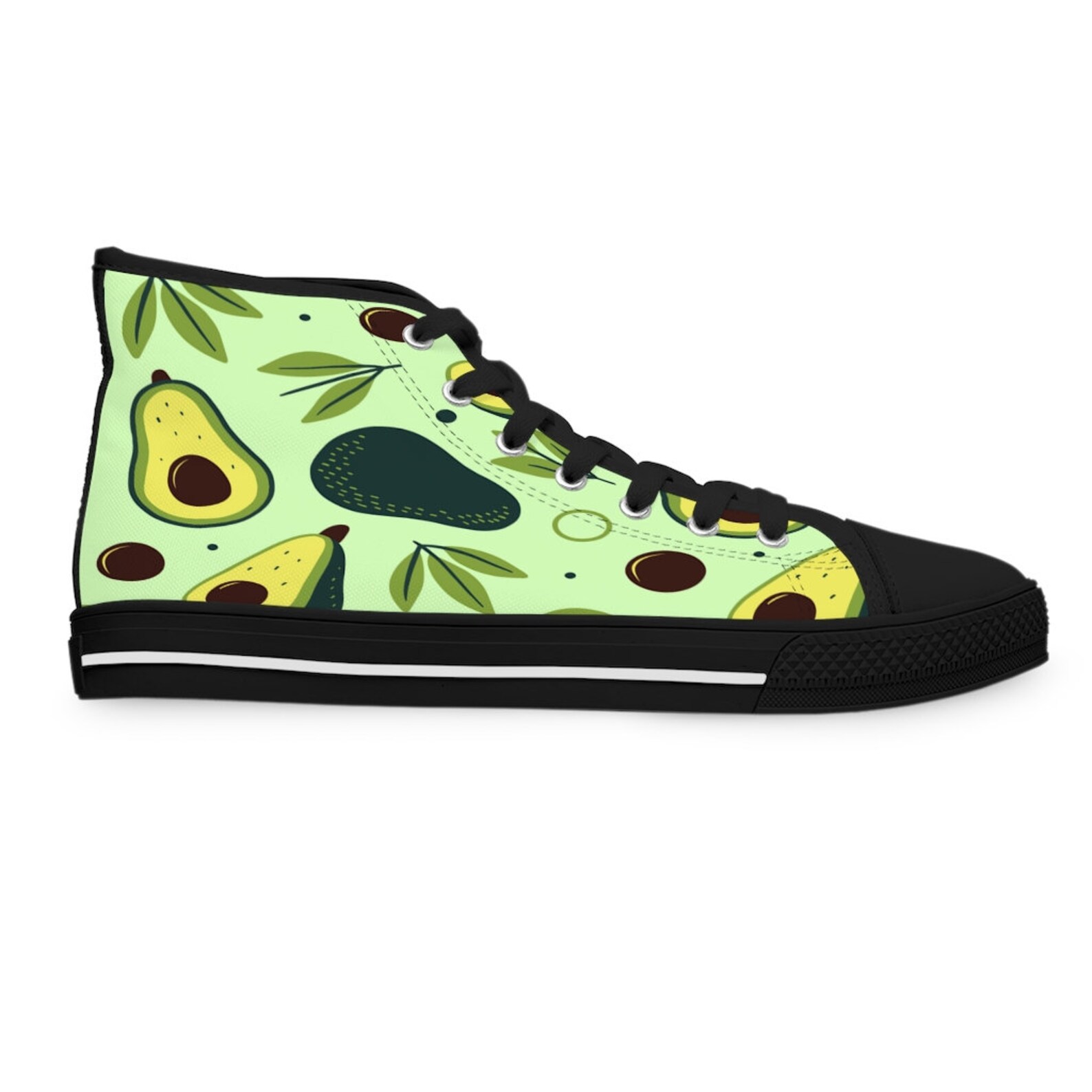 Avocado Shoes Avocado Pattern High Top Sneakers Cute | Etsy