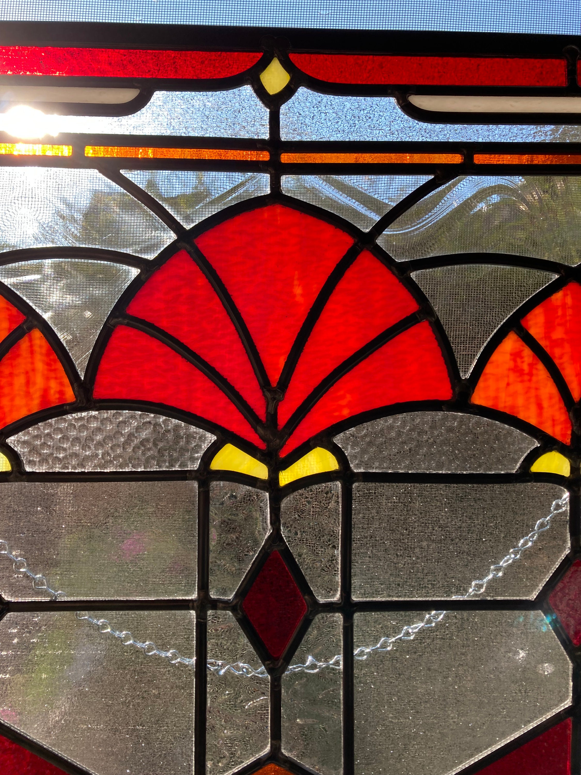 Art Deco Shells Stained Glass Panel - Etsy