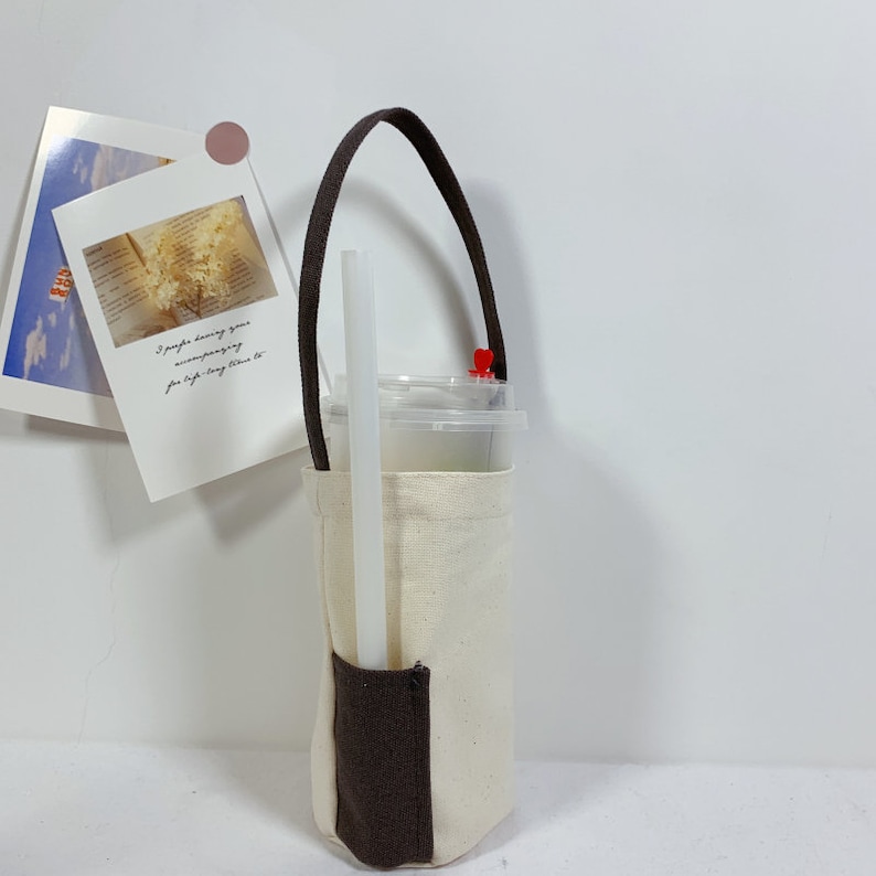 Eco Friendly Minimalist Plain Canvas Bottle Holder Sleeve Water Bottle ...