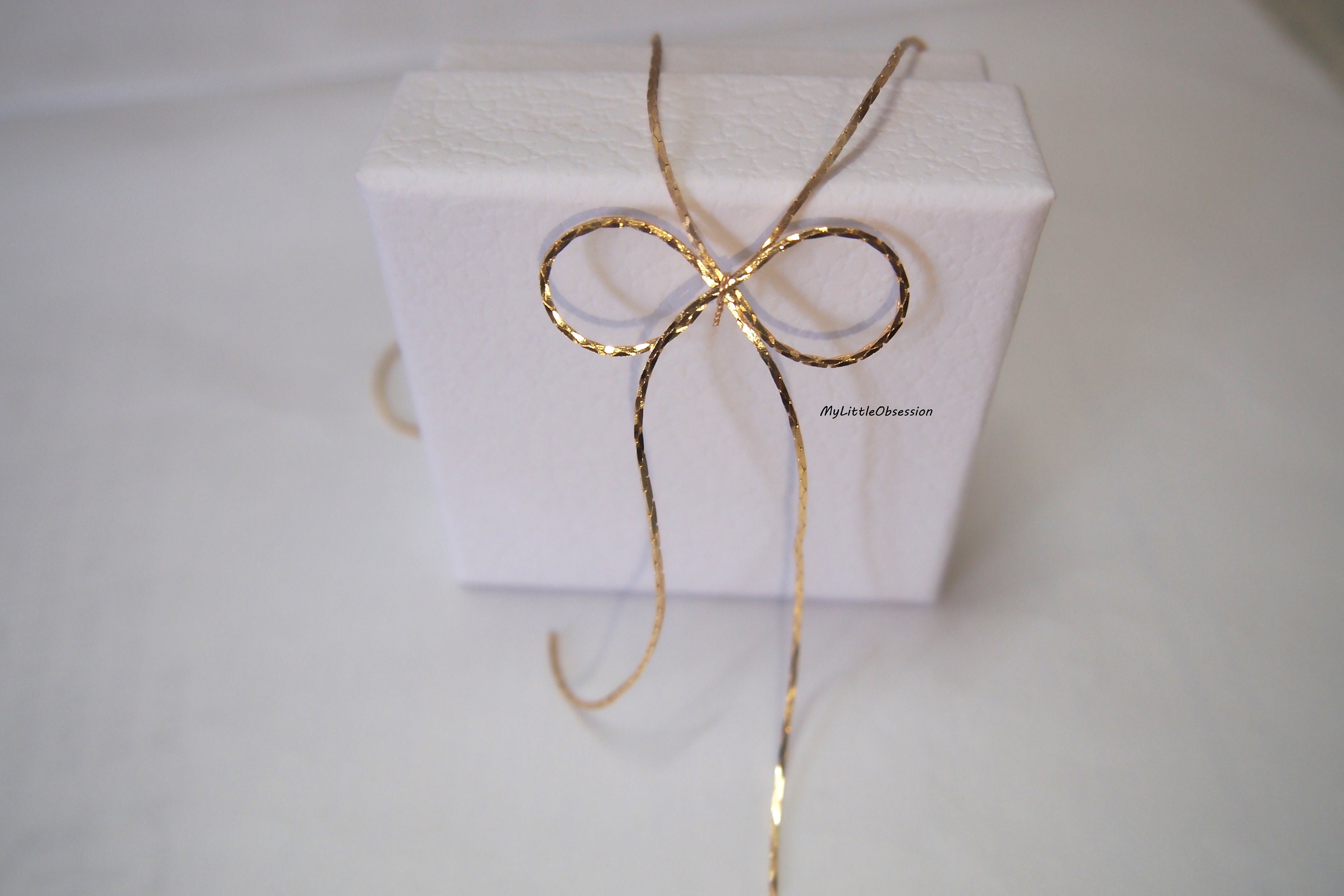 Ribbon Necklace Golden Necklace Handmade Necklace Thin | Etsy