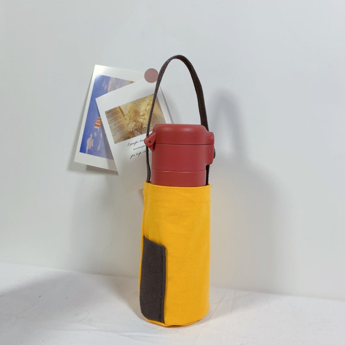 Eco Friendly Minimalist Plain Canvas Bottle Holder Sleeve Water Bottle ...