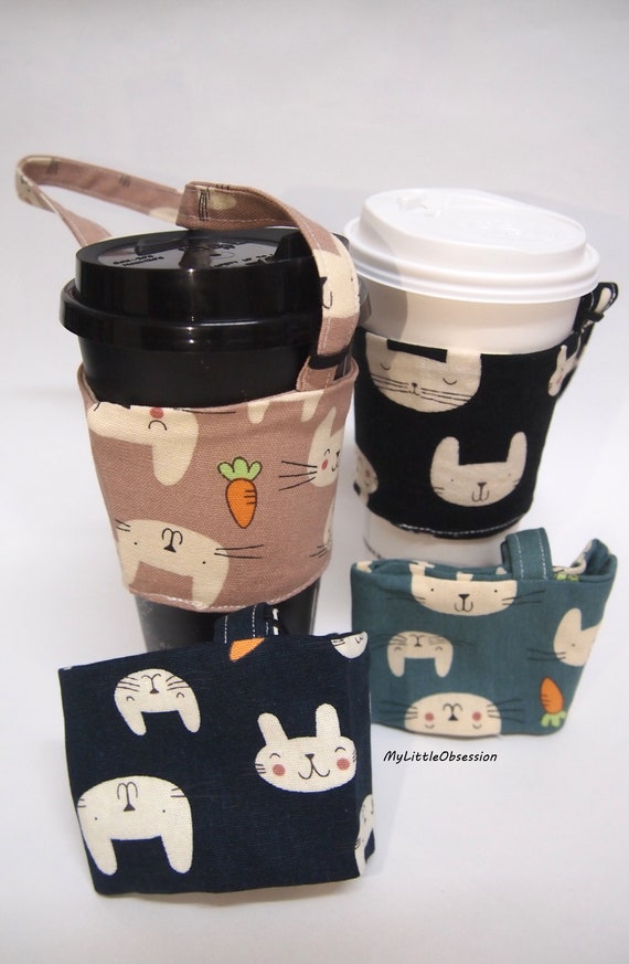 Rabbit Bunny Carrot Coffee Sleeve Coffee Cozy Boba Carrier - Etsy