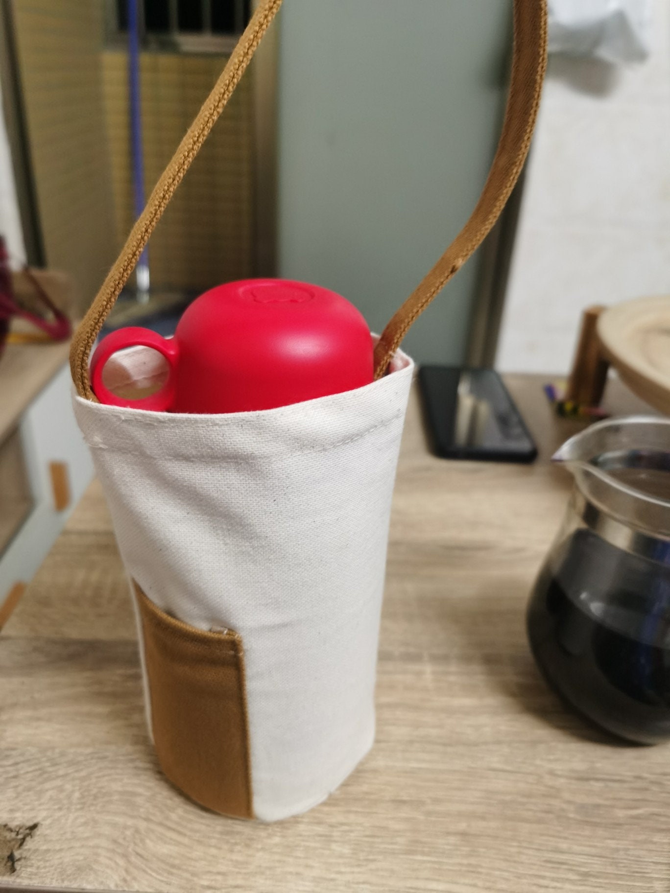Eco Friendly Minimalist Plain Canvas Bottle Holder Sleeve Water Bottle ...
