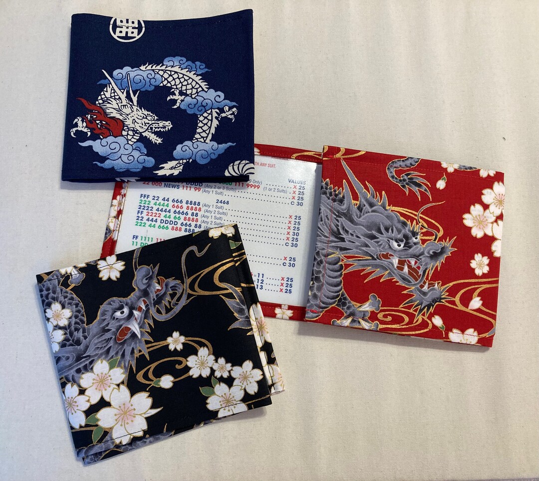 Dragons Mah Jongg Non-glare Vinyl Card Covers or Zip Bags for Card ...