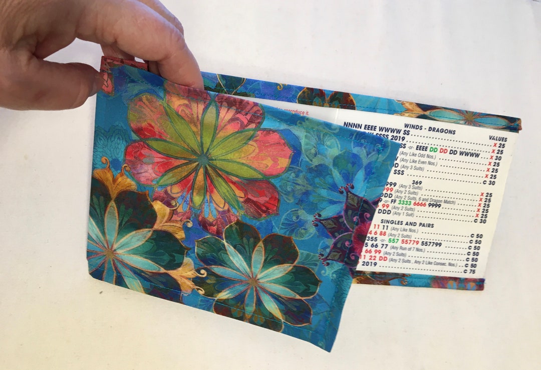 Any Fabric From Shop. Mah Jongg Card Cover. Non-glare Vinyl. for Large ...