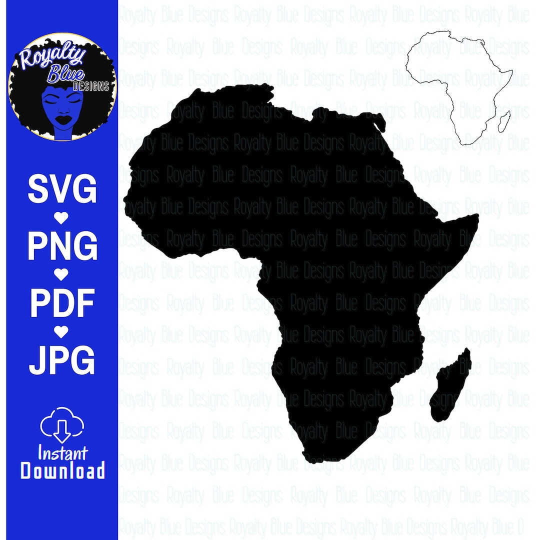 AFRICA, the Continent, Black Silhouette Shape, African Geographic ...