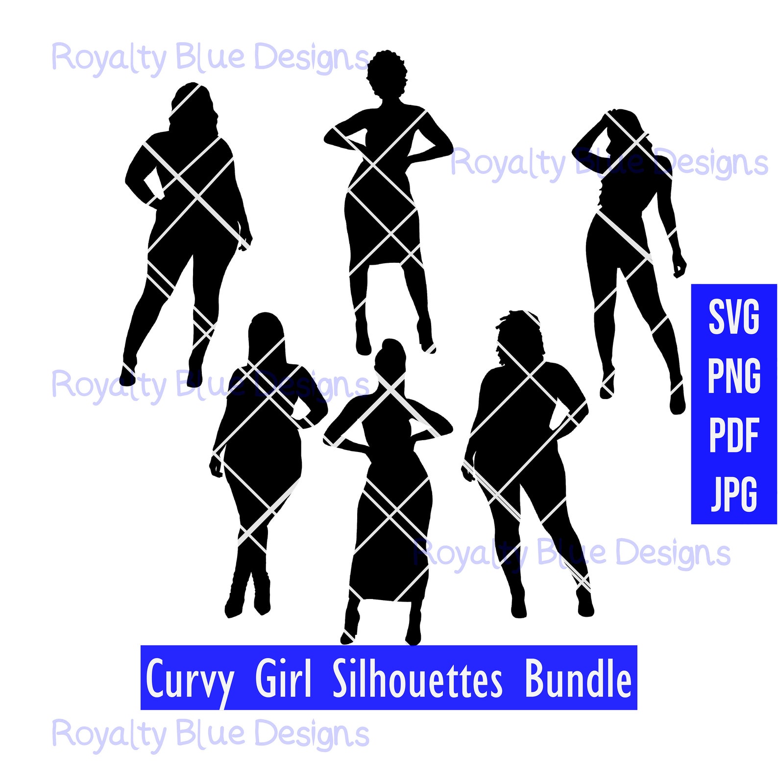 CURVY GIRL SILHOUETTES Bundle, Thick Curvy Women, Svg, Png, Hand on Hip ...