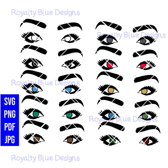 BOLD EYES Bundle 10 Lashes Makeup Svg Png Digital | Etsy