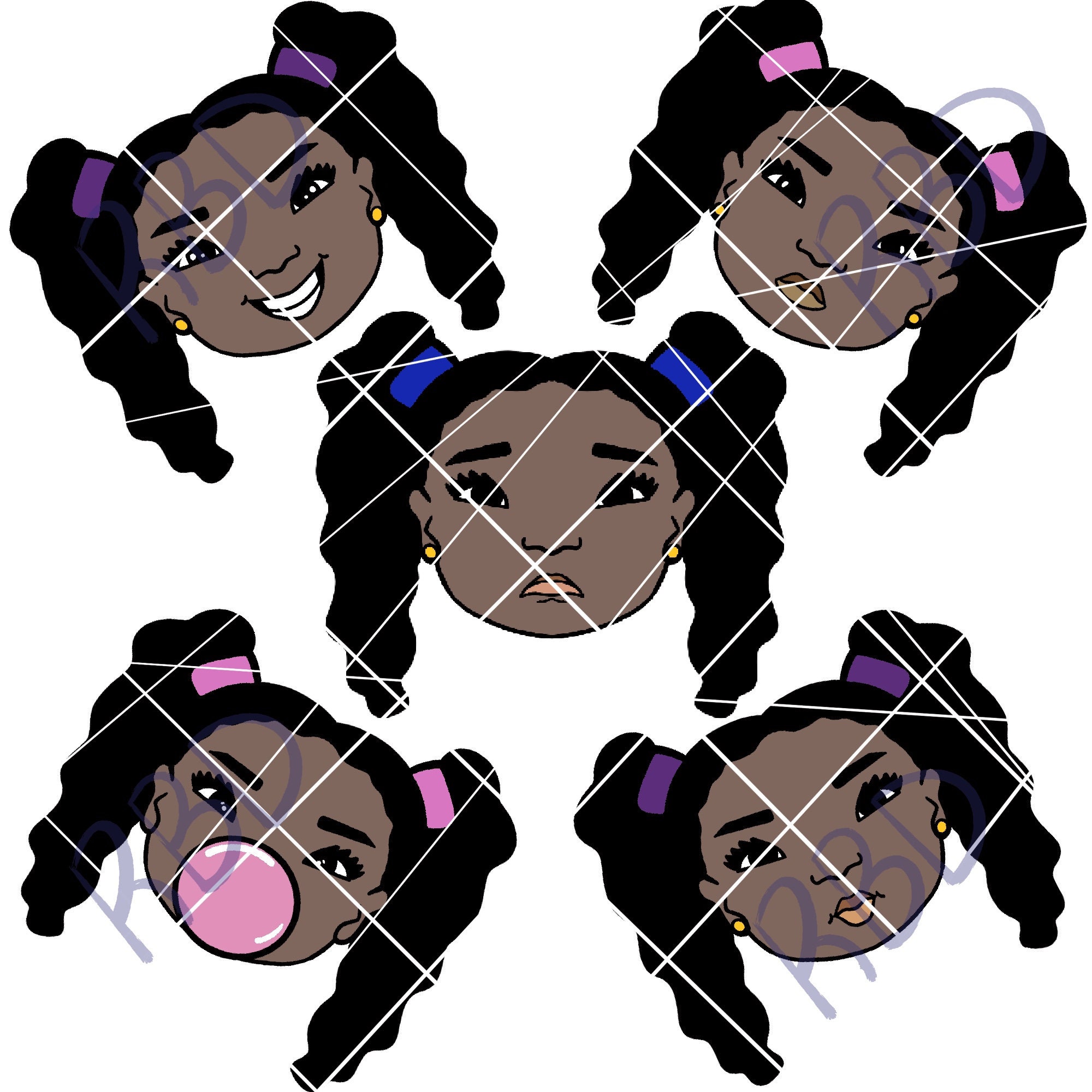 BAILEY BUNDLE Bubble Gum Happy Kid Svg Png Pdf Jpg Cute - Etsy