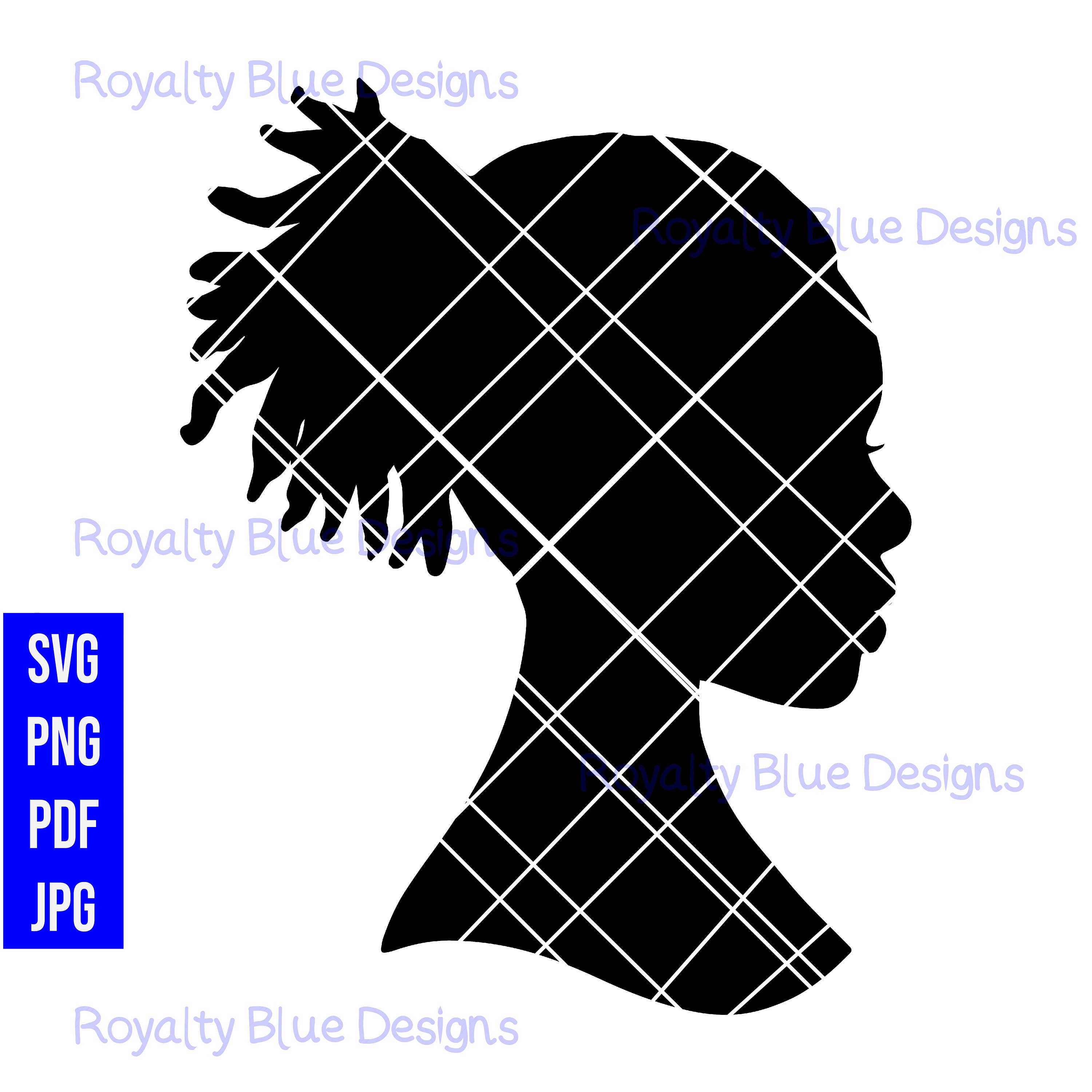 LOU SILHOUETTE locs svg png loc ponytail natural black | Etsy