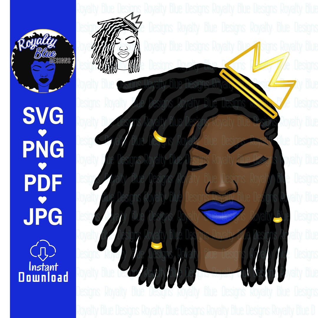 PRINCESS Locs, Svg, Png, Crown, Black Women, Natural Hair, Black Girl ...