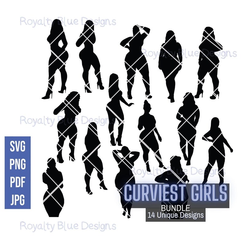 CURVIEST GIRL SILHOUETTES Bundle Thick Curvy Women Plus Size - Etsy