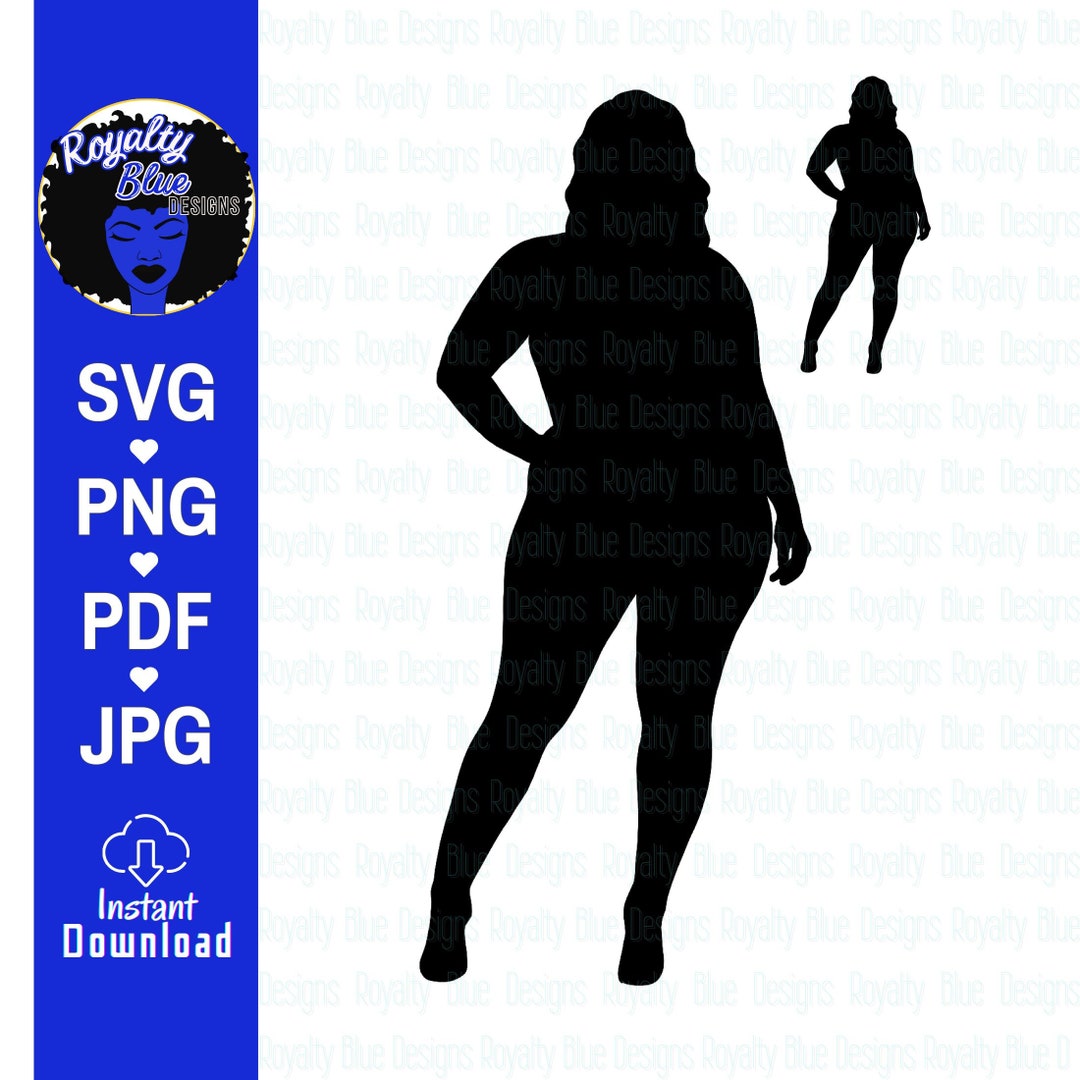 Quay Black Silhouette Thick Curvy Woman Hand On Hip Pose Etsy