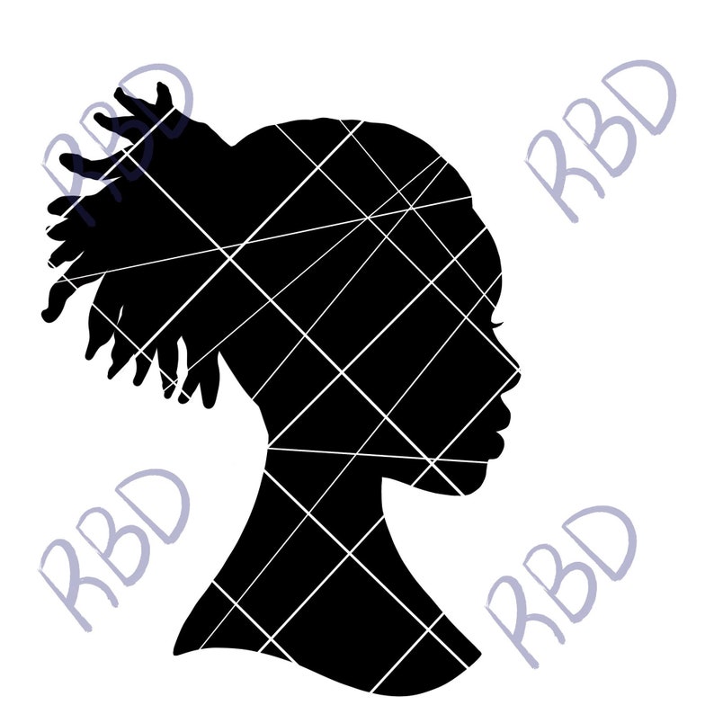 LOU SILHOUETTE Locs Svg Png Loc Ponytail Natural Black | Etsy