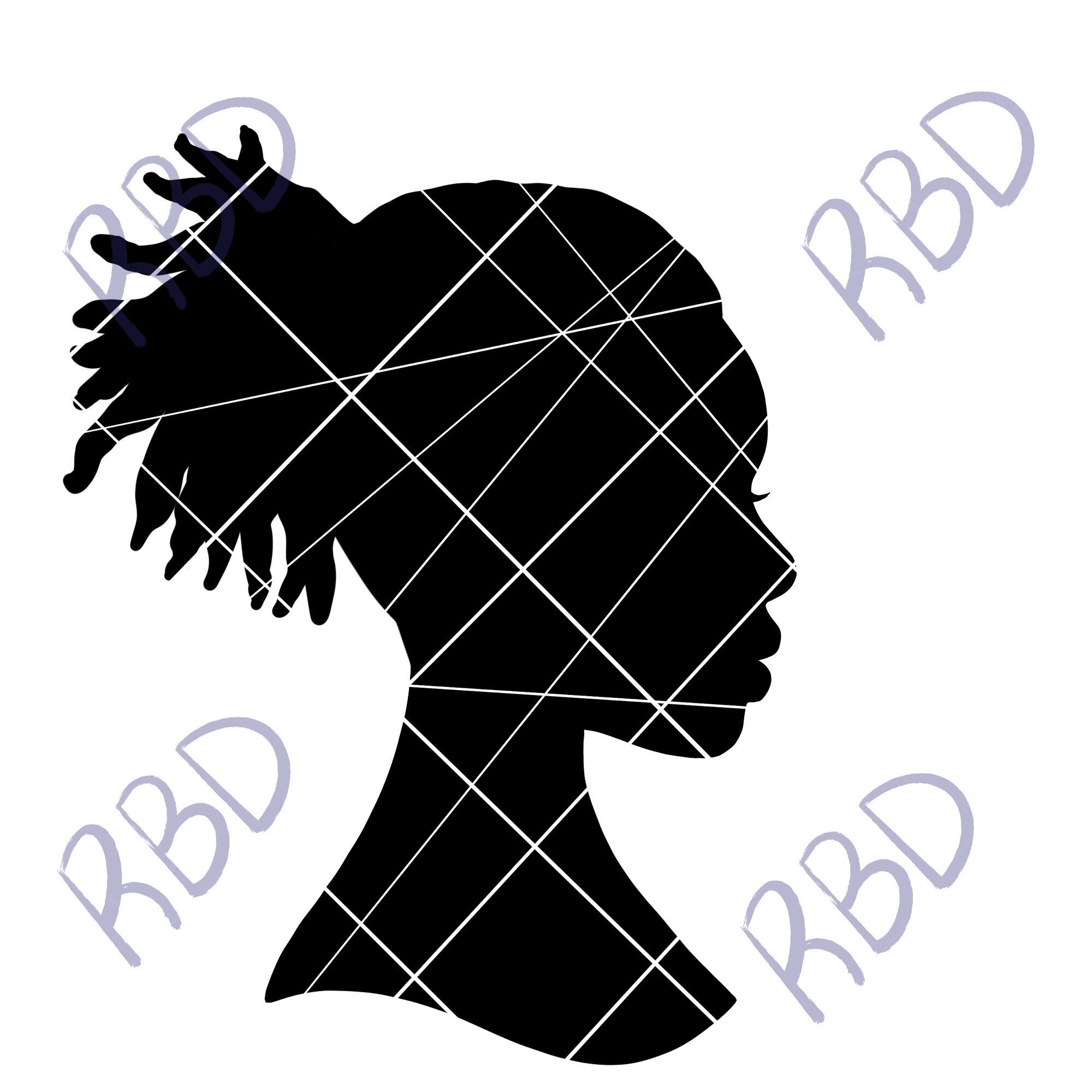 LOU SILHOUETTE locs svg png loc ponytail natural black | Etsy
