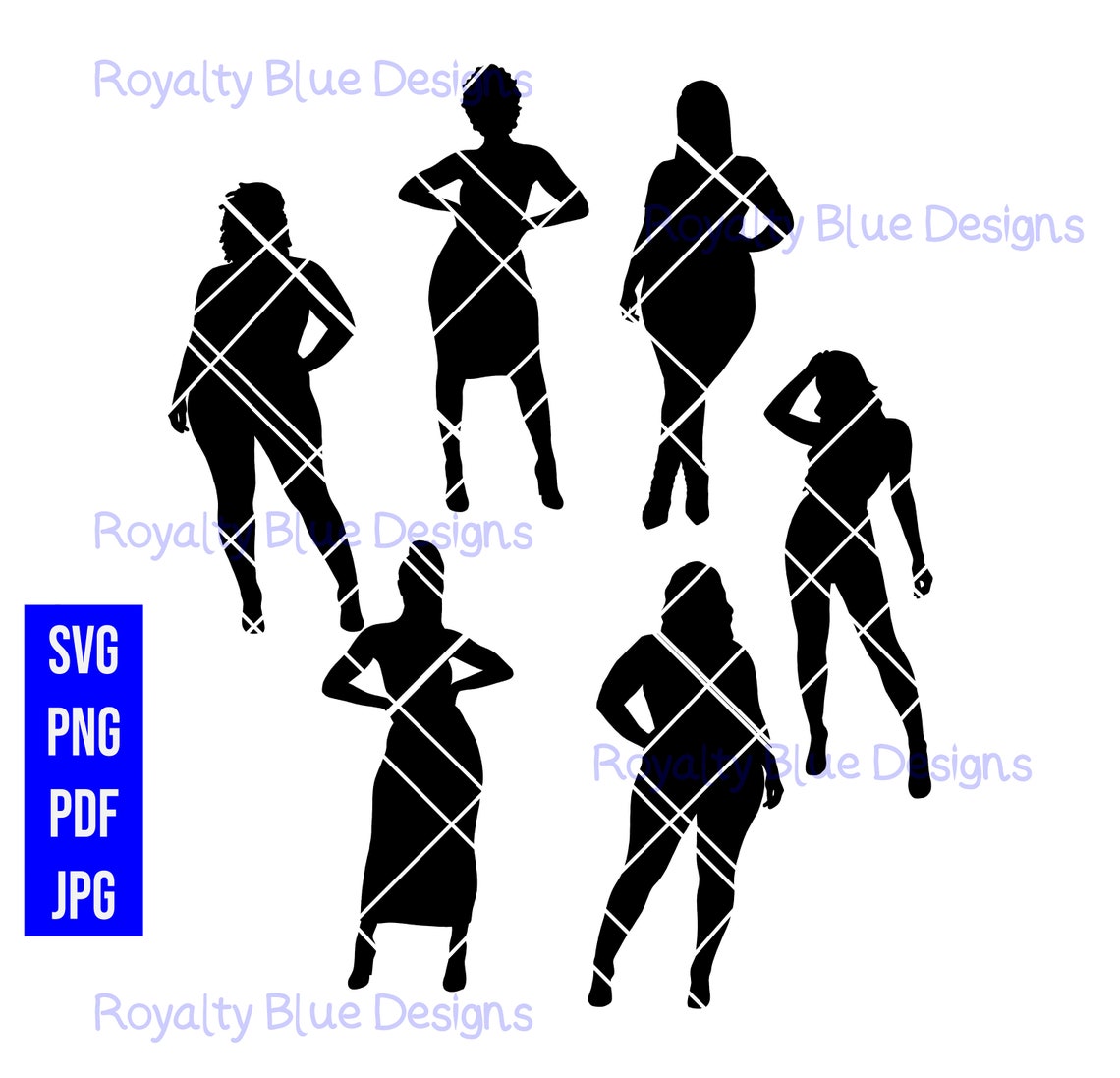 CURVY GIRL SILHOUETTES Bundle thick curvy women svg png | Etsy