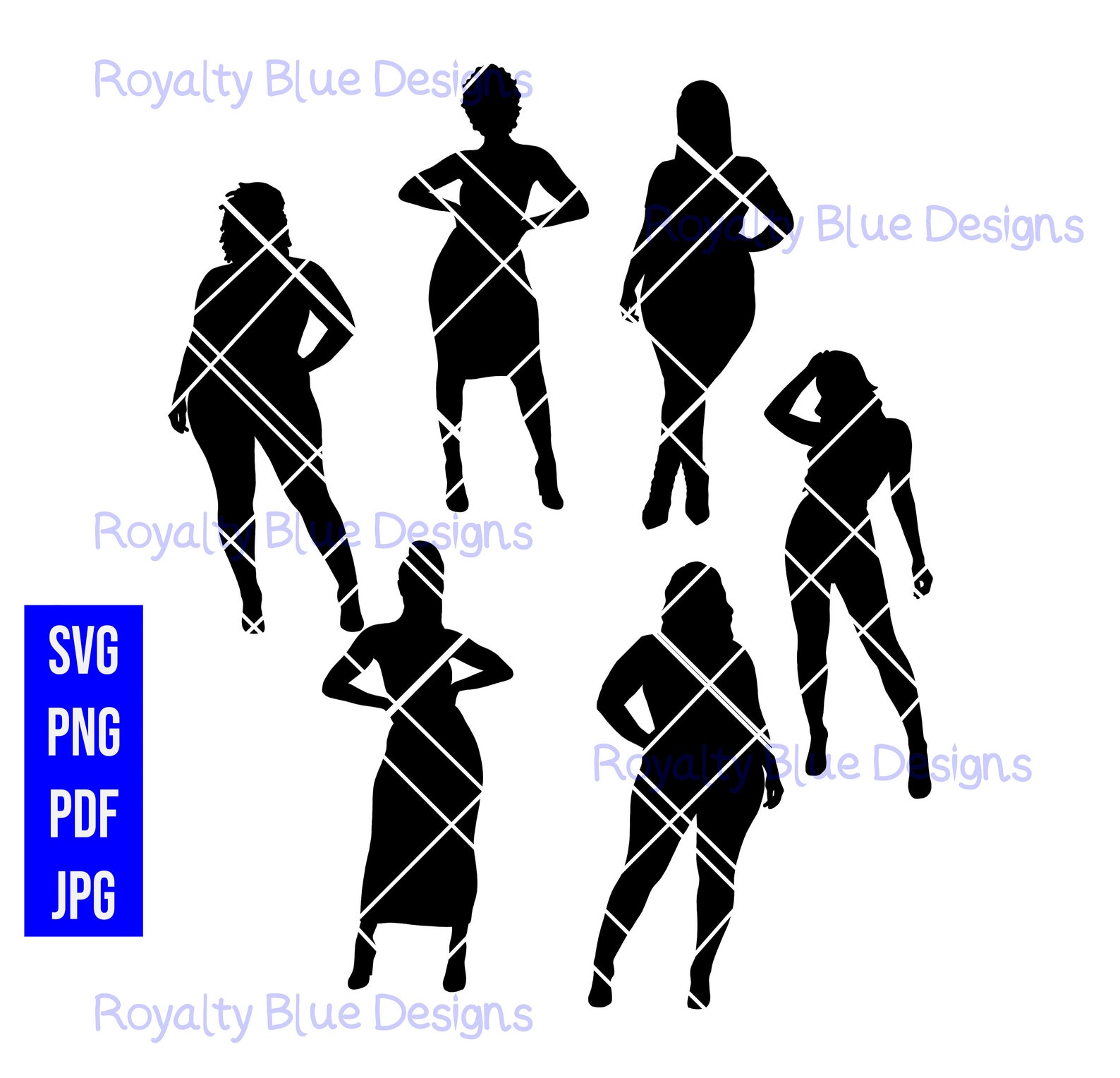 CURVY GIRL SILHOUETTES Bundle Thick Curvy Women Svg Png | Etsy